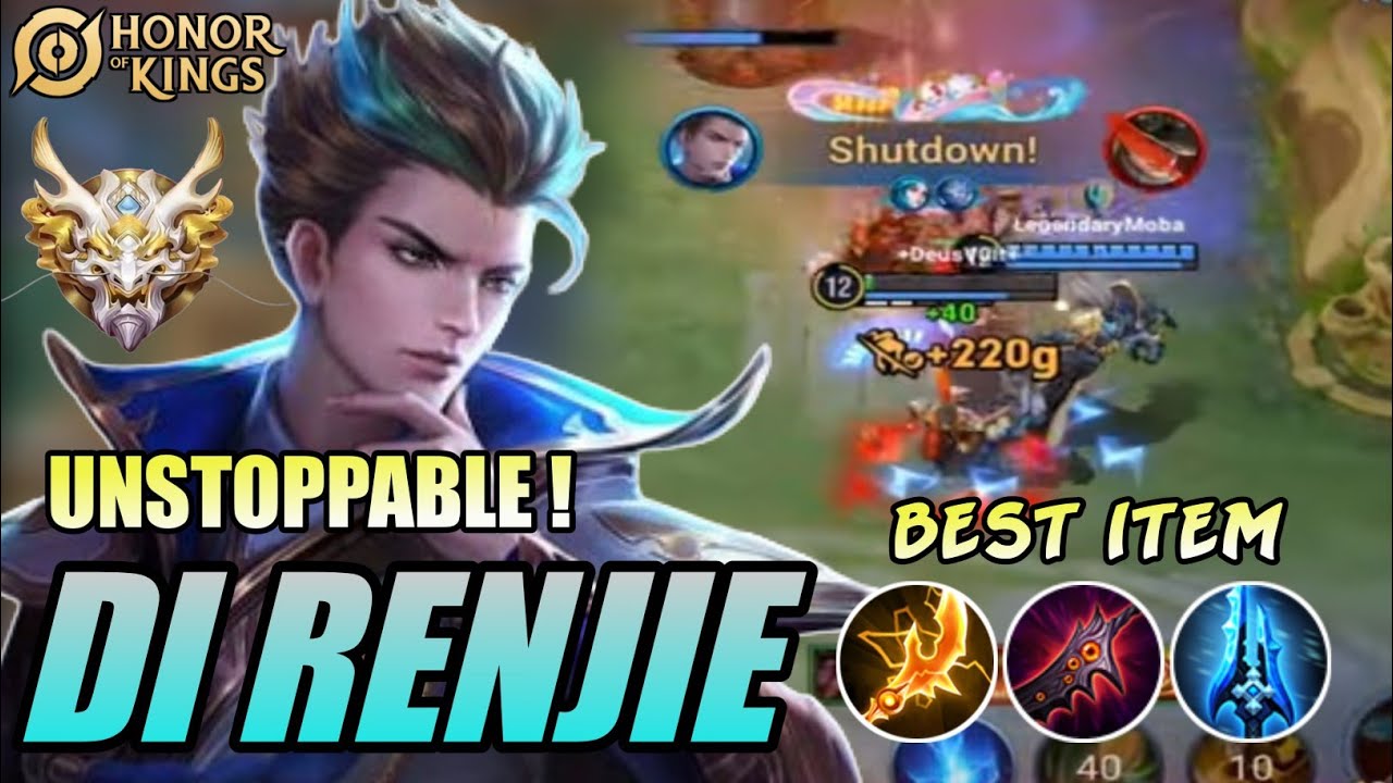 Di Renjie UNSTOPPABLE ! Honor of Kings (HOK) best hero farm lane | Pro ...