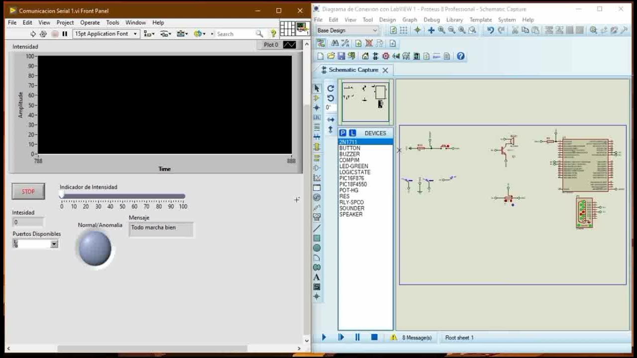 Conexión simulada entre pic 18F4550 (en Proteus) y Labview con protocolo RS-232 - YouTube