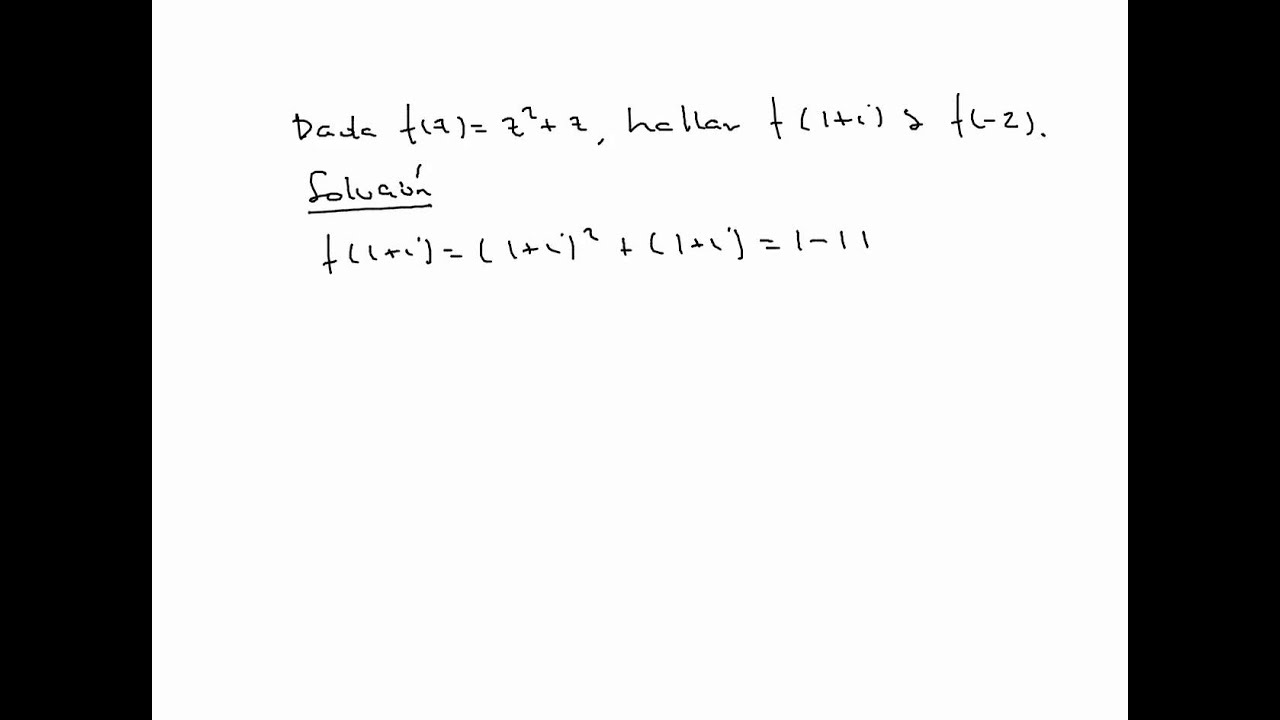 Funciones de variable compleja (Ej. 1) - YouTube