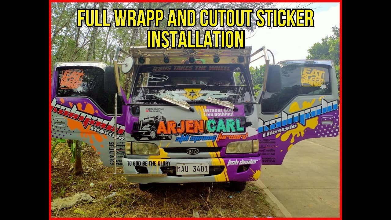 KIA BONGO FULL WRAPP PROCCESS AND CUTOUT STICKER INSTSALLATION..[KIA ...
