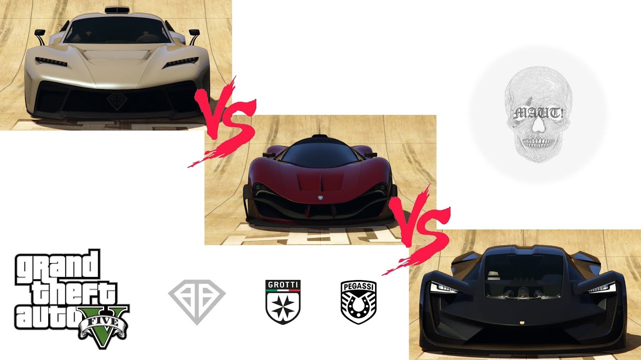 #10 Benefactor Krieger vs Grotti Visione vs Pegassi Tezeract | Drag ...