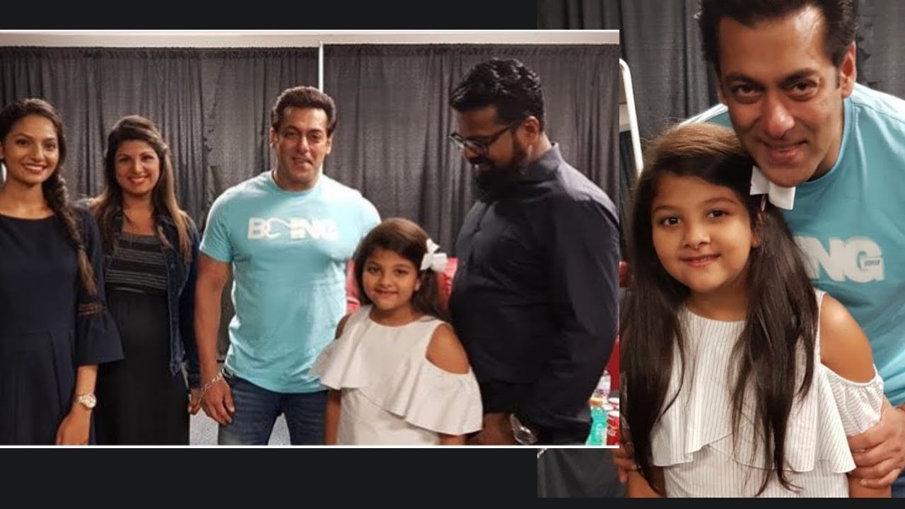 Actress Rambha With Family Meets Salman Khan At Toronto | Da-bangg Tour ...