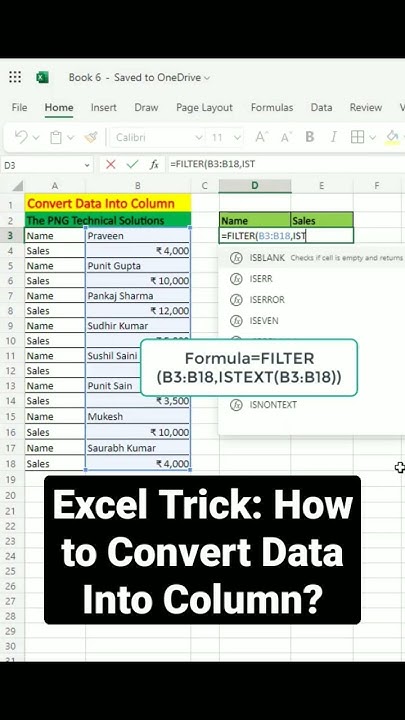 Excel Trick: How to Convert Data Into Column? - YouTube
