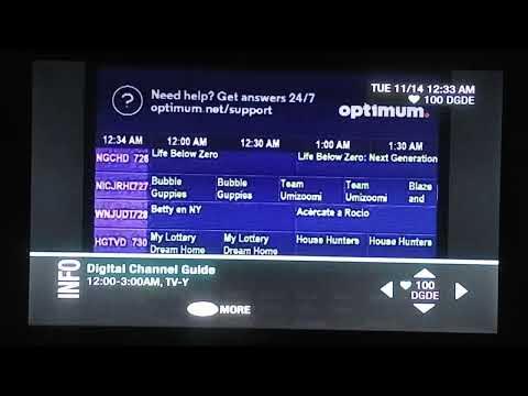 Optimum Channel Guide Channels 11/14/2023 - YouTube