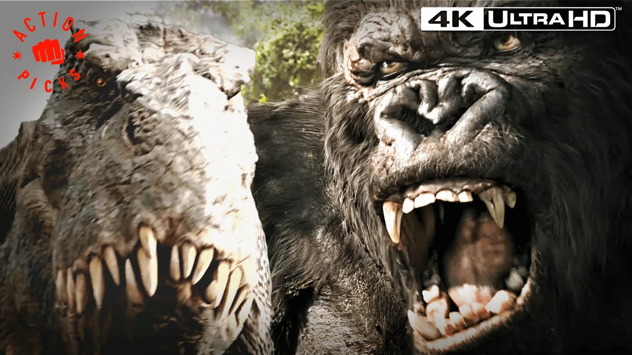 Kong's Epic Battle Against The T-Rex | King Kong 4k HDR - YouTube