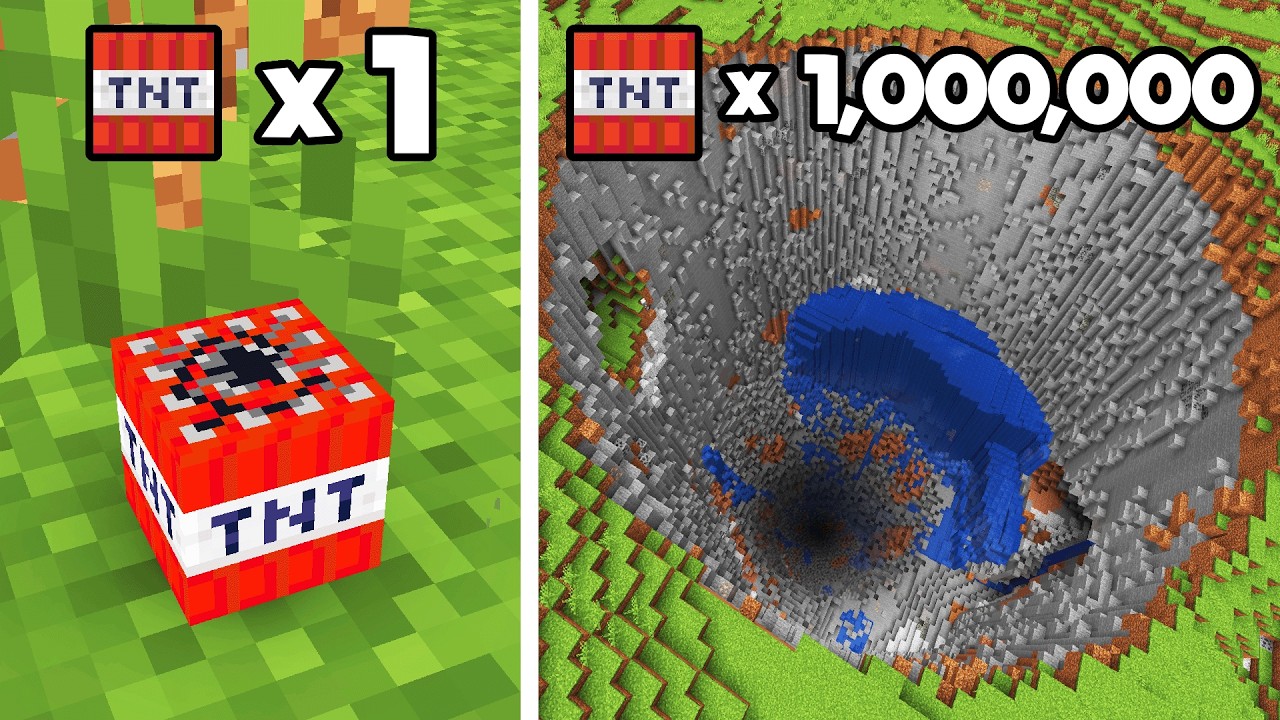 $1 vs $1,000,000 TNT - YouTube