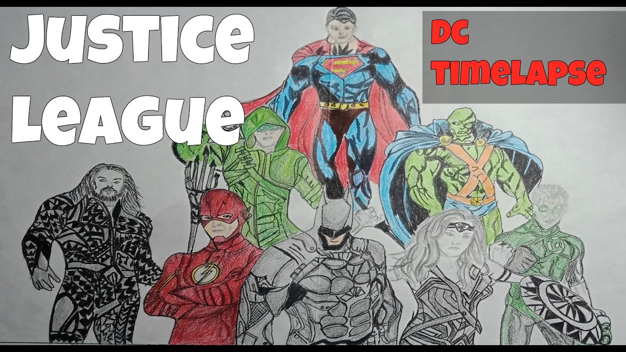 Drawing Justice League -Dc Comics -Timelapse - YouTube