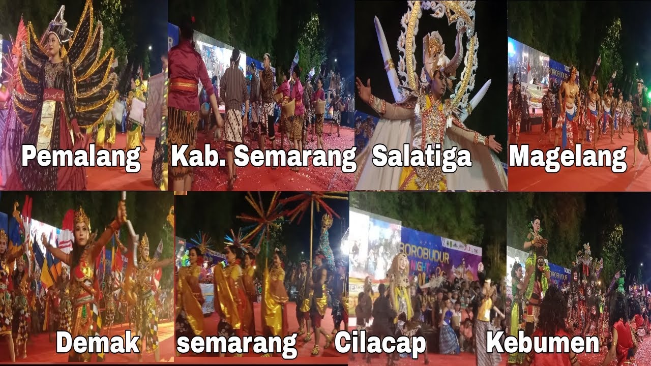 BOROBUDUR NIGHT CARNAVAL 2022 KIRAB SENI BUDAYA SEJAWA TENGAH - YouTube
