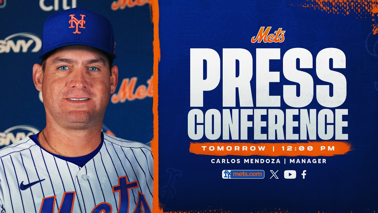 LIVE: Manager Carlos Mendoza Speaks at Spring Training - YouTube