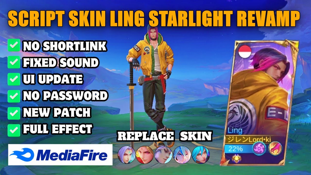 Update! Script Skin Ling Starlight No Password Full Effect Voice Mobile ...