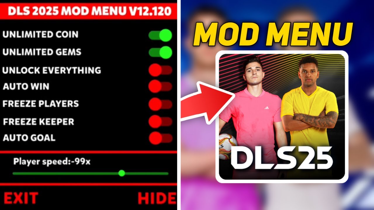 DLS 25 V.12.120 HACK/MOD APK - Unlimited Gems & Coins - Dream League ...