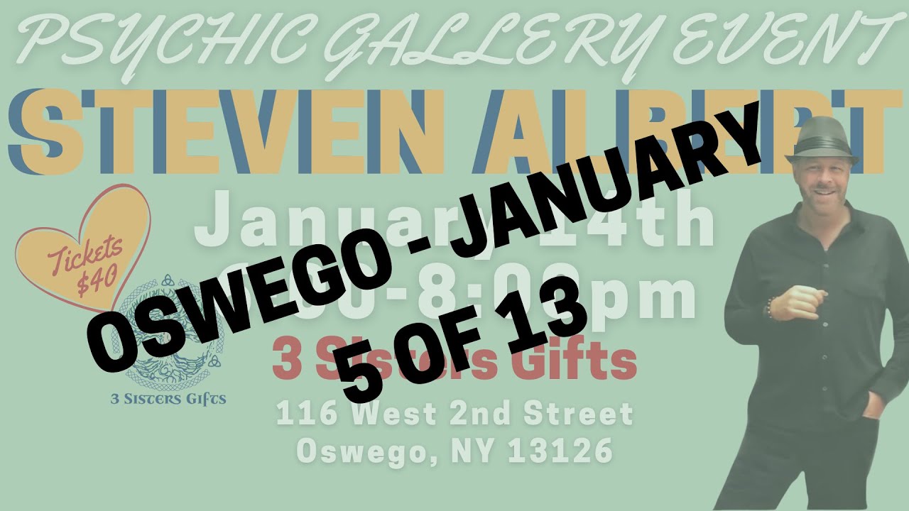 Steven Albert Psychic Gallery Event – 3 Sisters Gifts Jan 22 5 out of ...