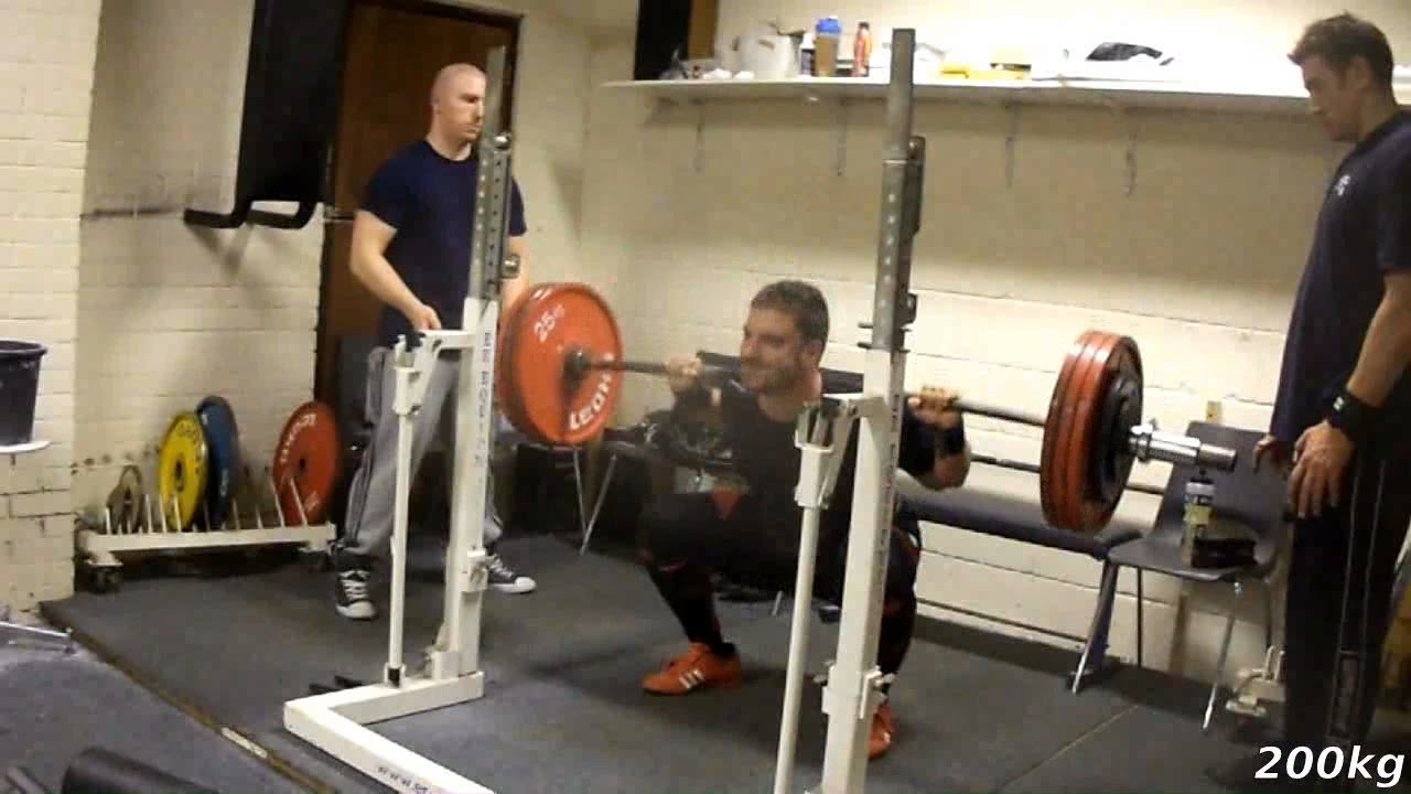 10x200kg Squat; 5x130kg Bench Press; 5x220kg Sumo Deadlift - YouTube