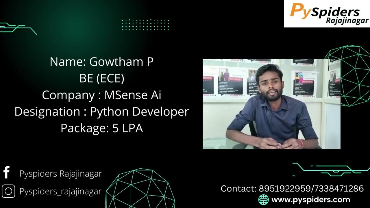 Got placed as Trainee Engineer | Pyspiders Rajajinagar | Congratulations "Gowtham P" - YouTube