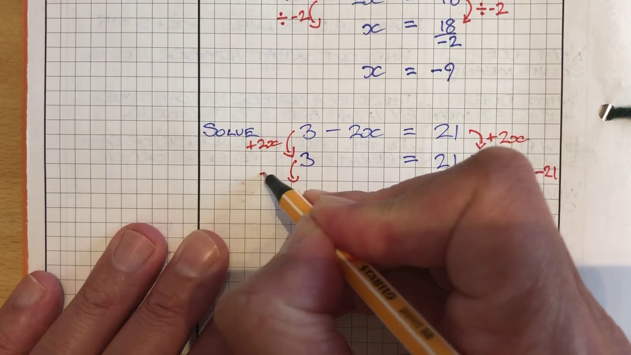 Equations with negative x - YouTube