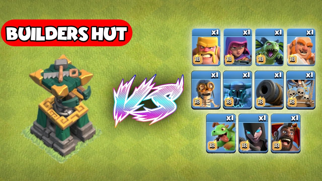 BH Troops Vs Battle Builders Hut - Clash of Clans - YouTube