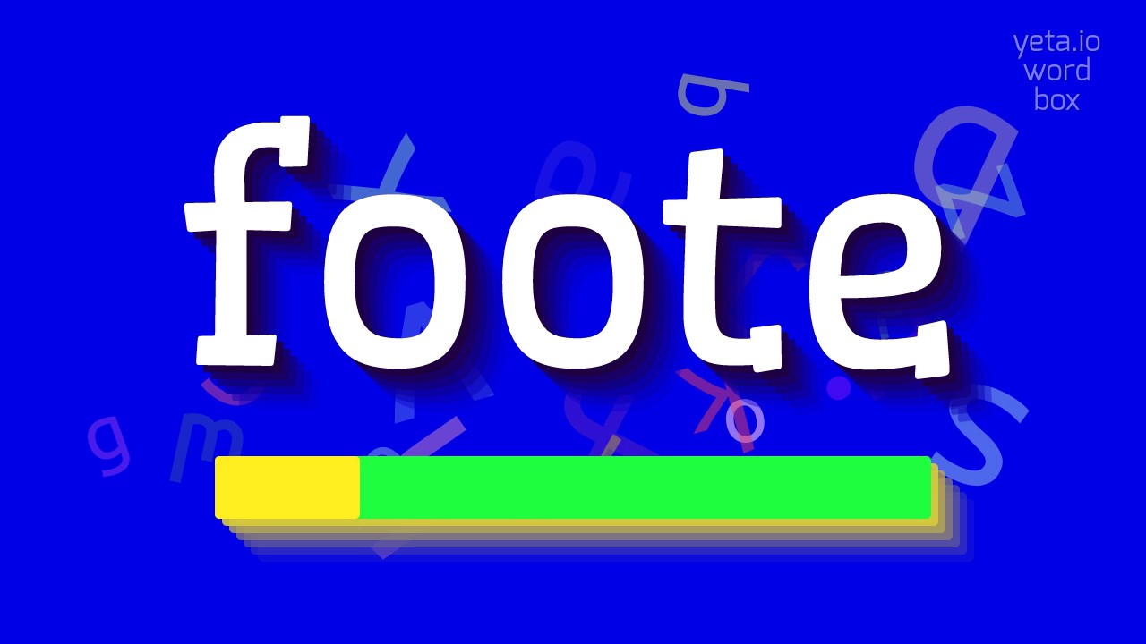 How to say "foote"! (High Quality Voices) - YouTube