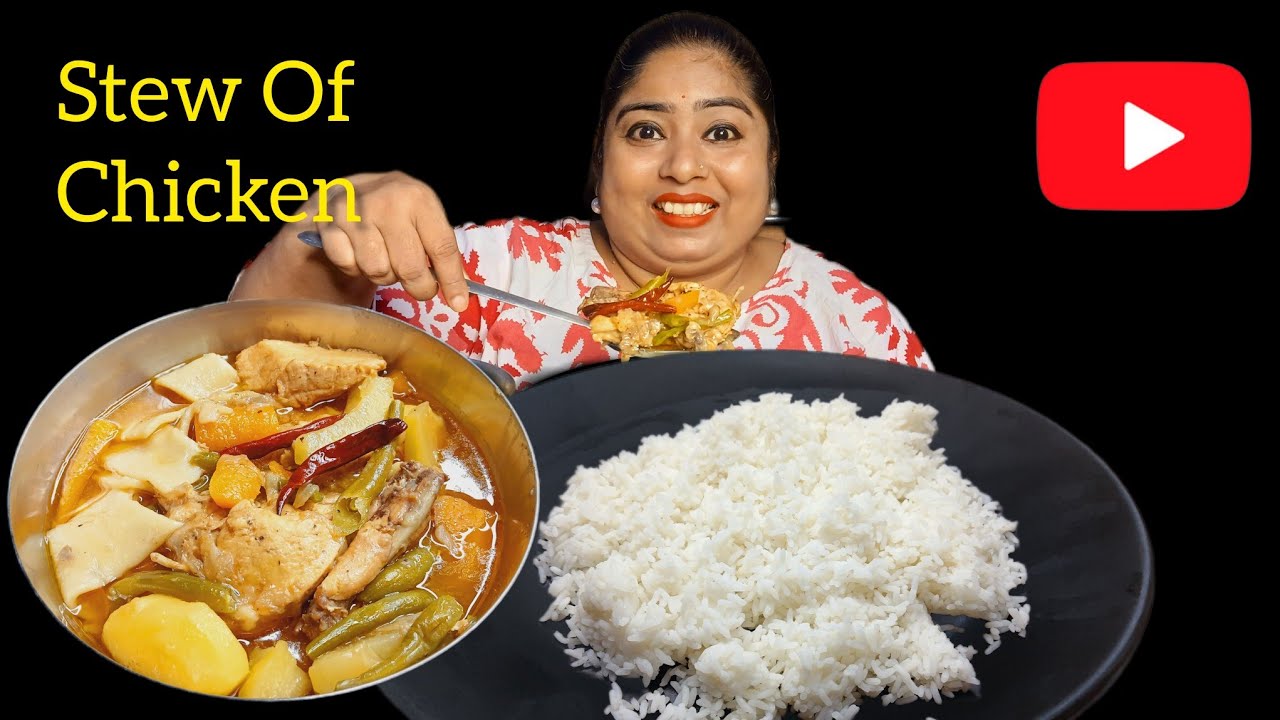COMFORT FOOD ALERT Delicious Chicken Stew Over Rice | Live Eating Now ...