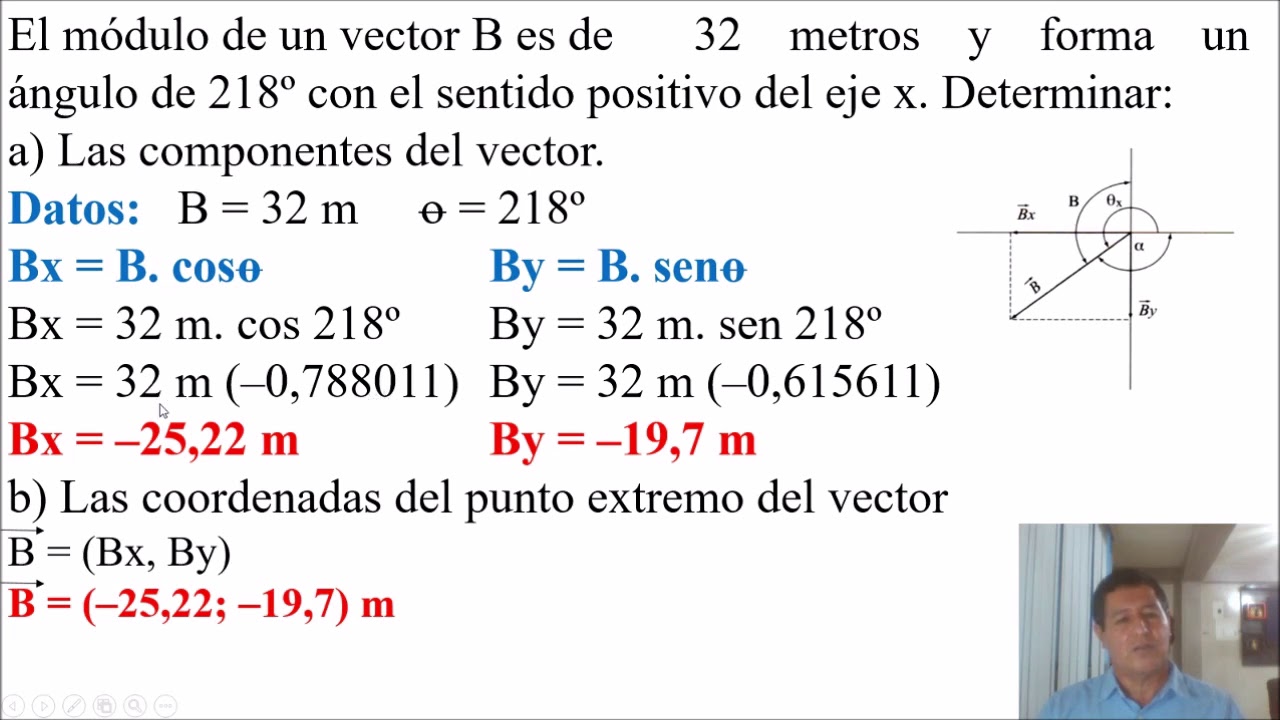 Componentes de un vector Ejercicio 01 - YouTube