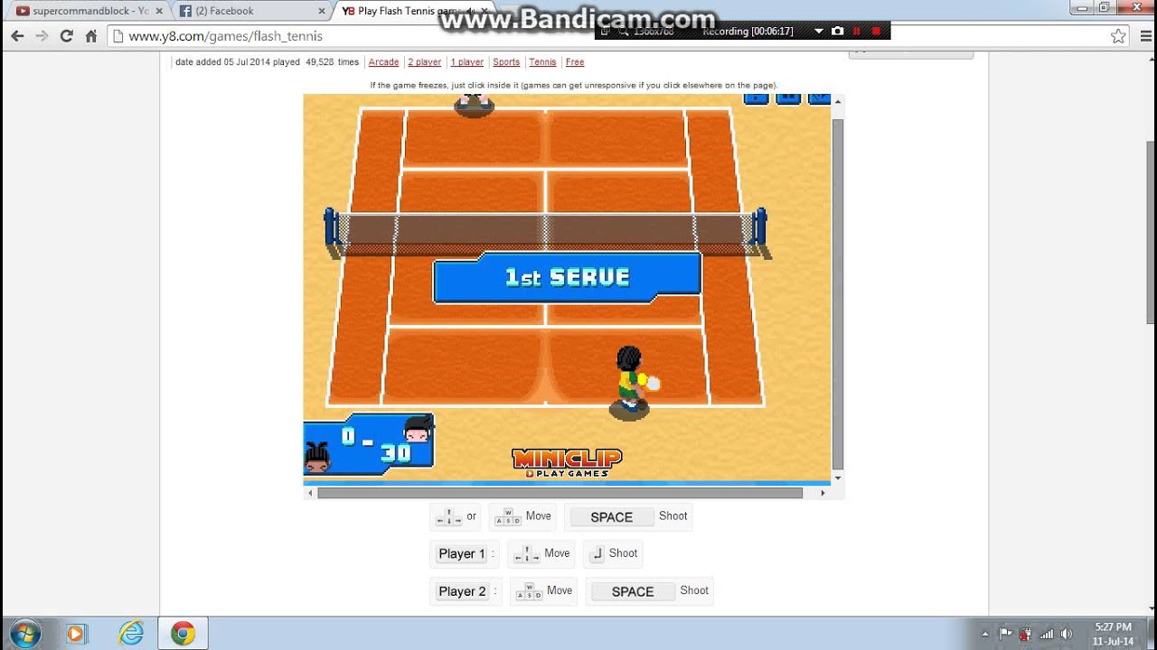 lets play flash tennis part 1 - YouTube