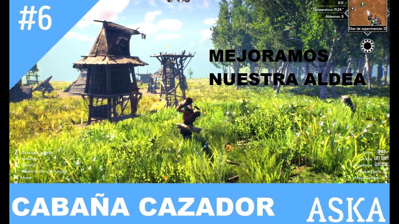 ASKA GAMEPLAY 6 CABAÑA CAZADOR, MEJORAMOS NUESTRA ALDEA! - YouTube