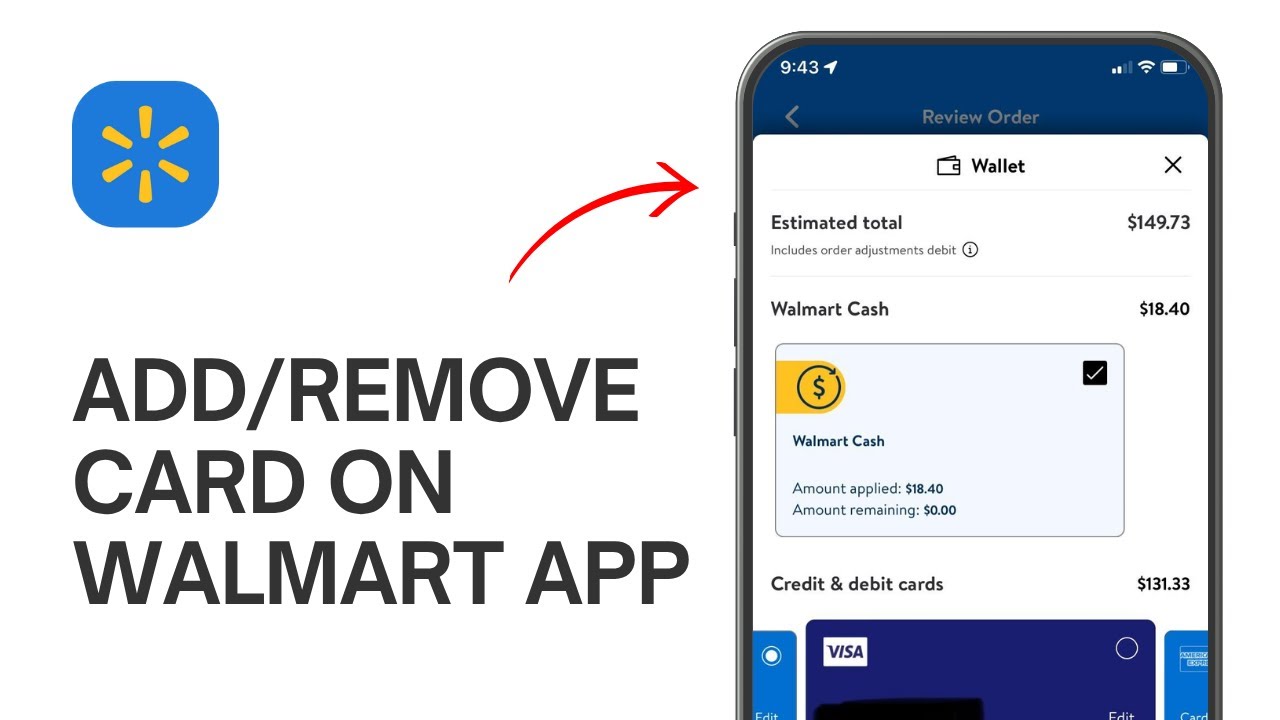 How to Add or Remove a Card on Walmart App - YouTube