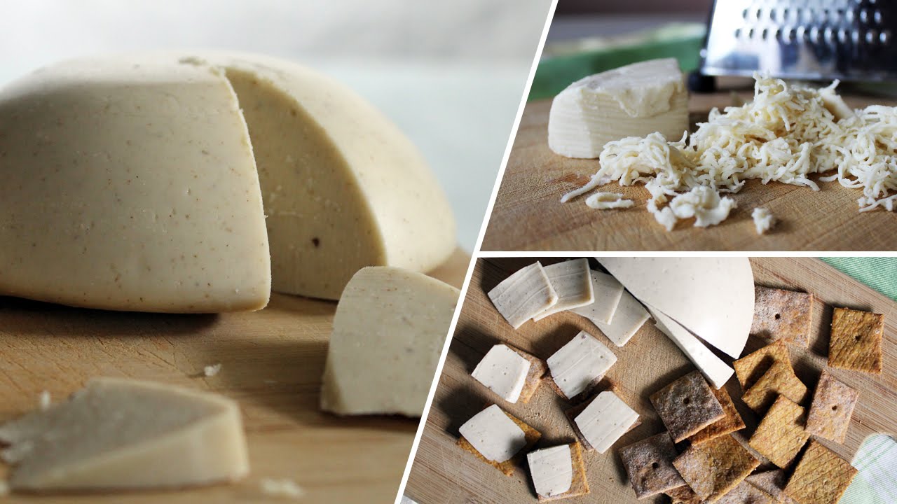 How to make VEGAN MOZZARELLA // Sliceable + Grateable Aquafaba Cheese ...