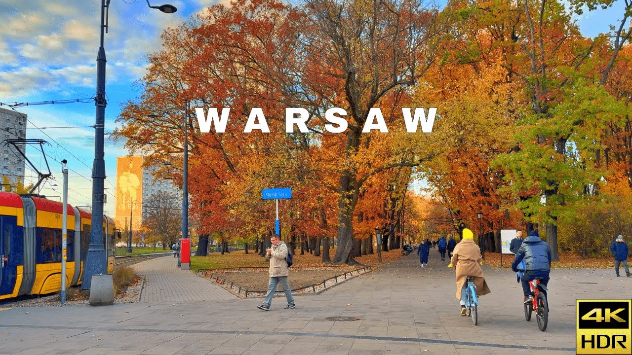 🍁 Autumn 2024 Park Walk in Warsaw 🍂 | POLAND 🇵🇱 | 4K HDR - YouTube