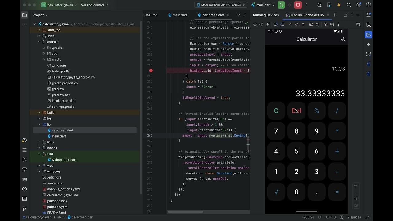 Calculator App Flutter Android - YouTube