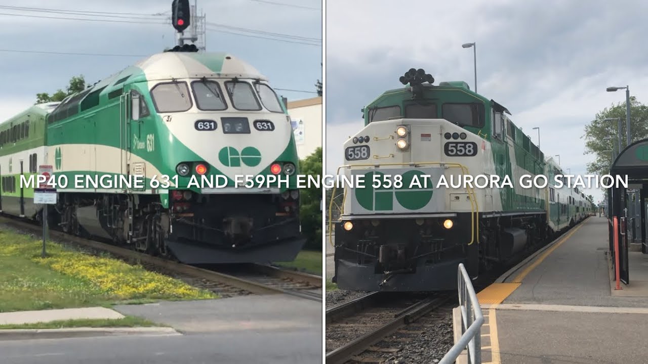 Seeing MP40 Go Train Engine 631 and the Rare F59PH Go Train Engine 558 ...