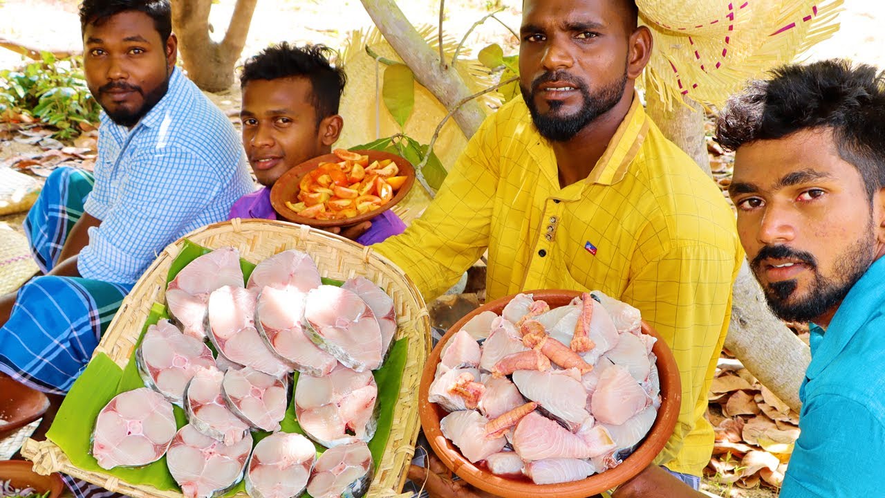 Giant Fish Fry | Traditional Fish Curry Recipe | Village Food Cooking ...