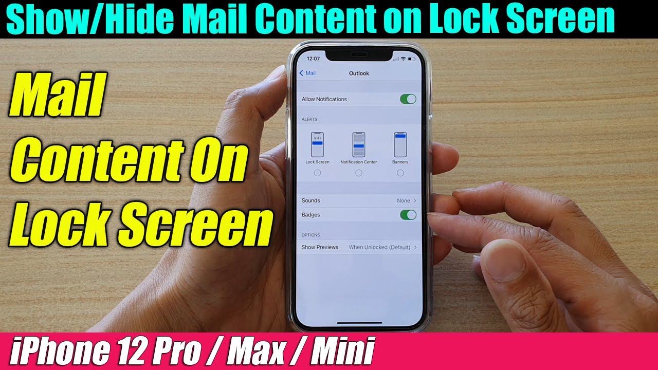 iPhone 12/12 Pro: How to Show/Hide Mail Content on Lock Screen - YouTube