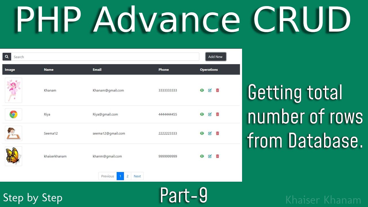 PHP advance CRUD || Getting total count of rows from Database || Part-9 ...