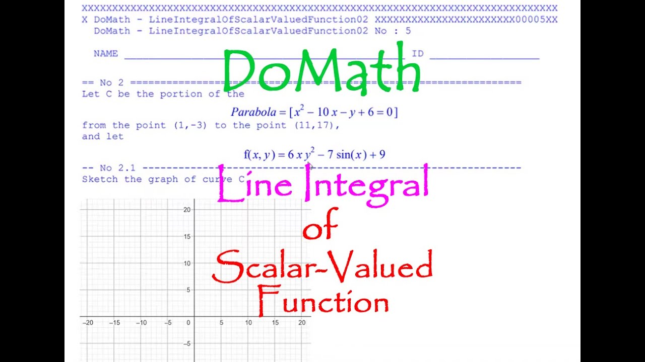 DoMath-Calculus : Line Integral of Scalar-Valued Function 02 No5.2 ...