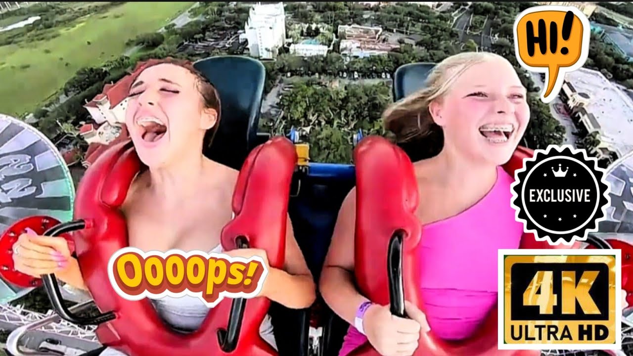 Nice bounce girl on slingshot ride 😍 part 105 #slingshotchallenge # ...