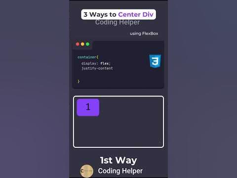 🙄 3 ways to center div 💯👌😃 | haw to center div ? | #css #codingHelper #centerdiv - YouTube