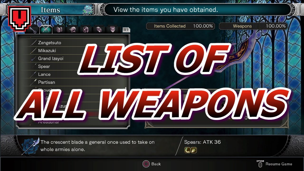 Bloodstained Ritual of the Night - List of All Weapons & Ammunition ...