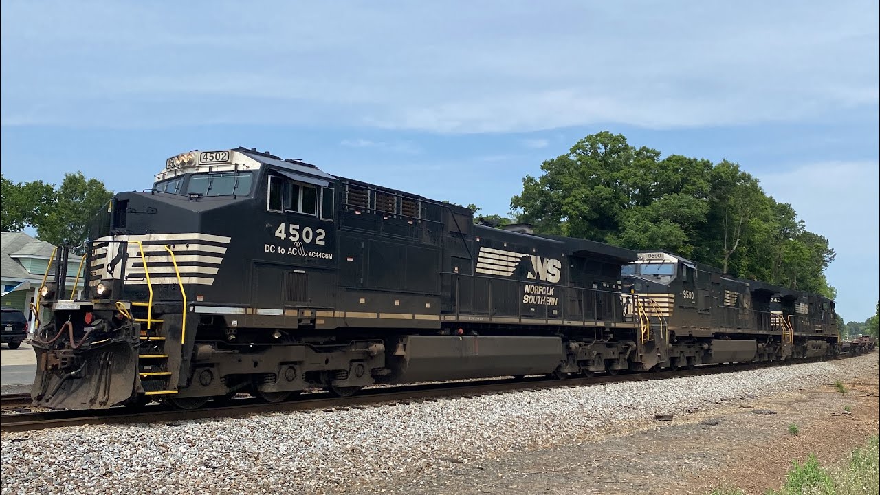 NS 4502 leads NS 24X hauling through Lowell! 5-26-2023 - YouTube