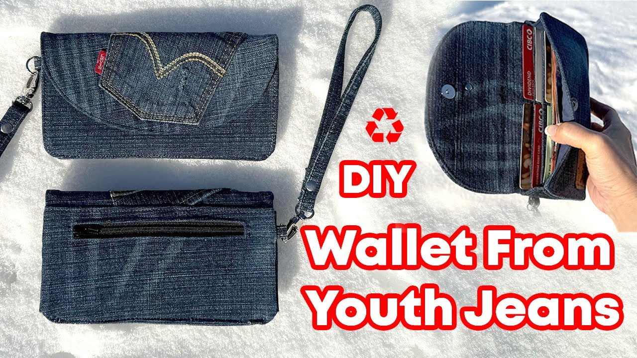 DIY Wallet Made From Recycled Children's Jeans Tutorial! - YouTube