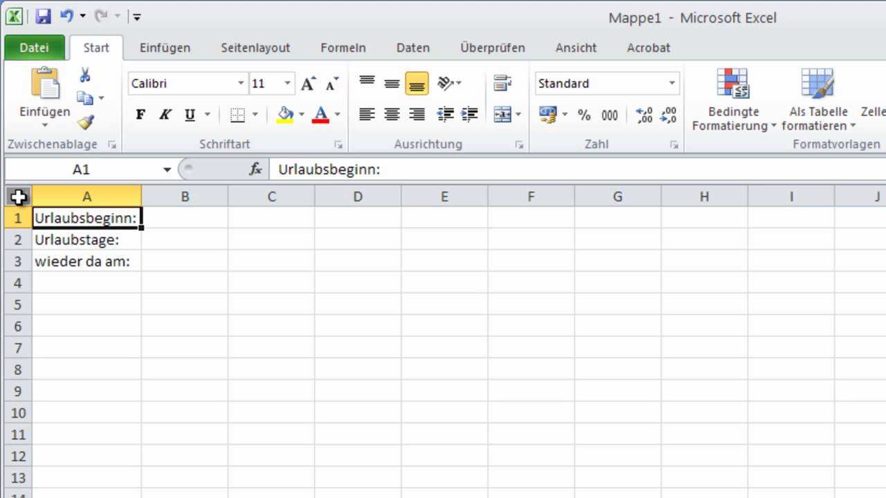 100 Excel 2010 Funktionen - Die Funktion ARBEITSTAG - YouTube