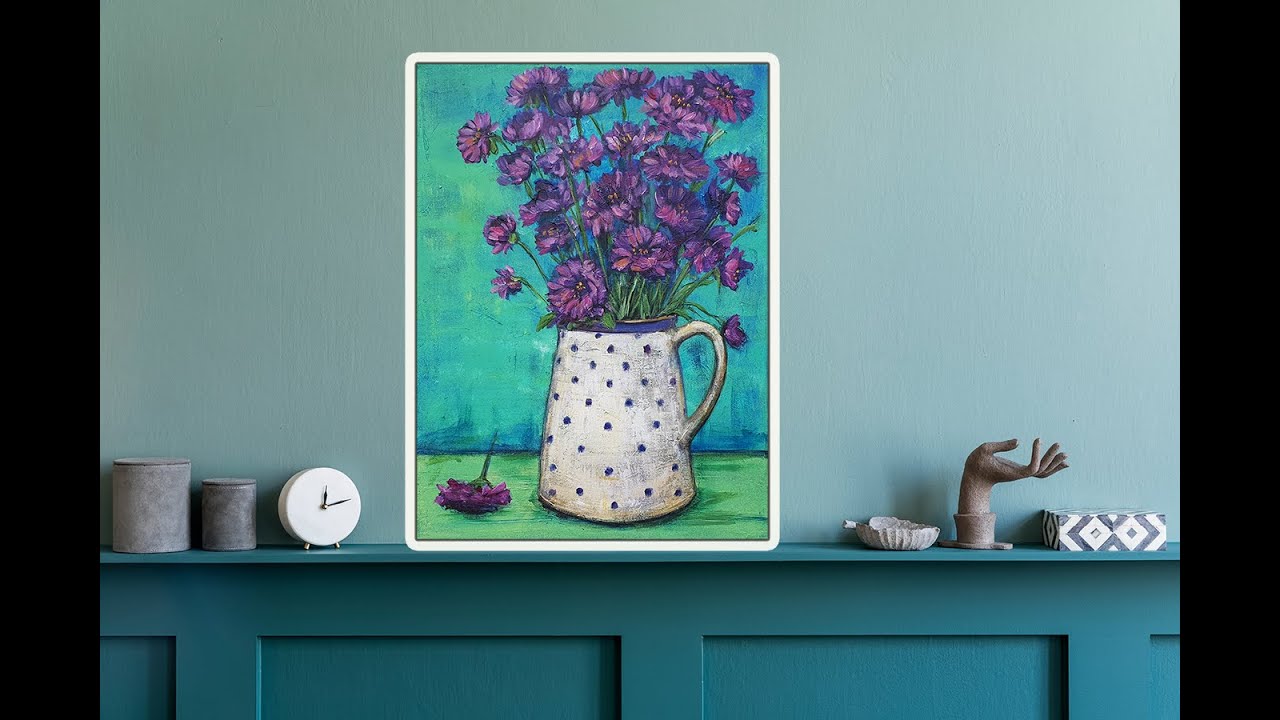 How to paint Still life in acrylic/Demo/MariArtHome - YouTube