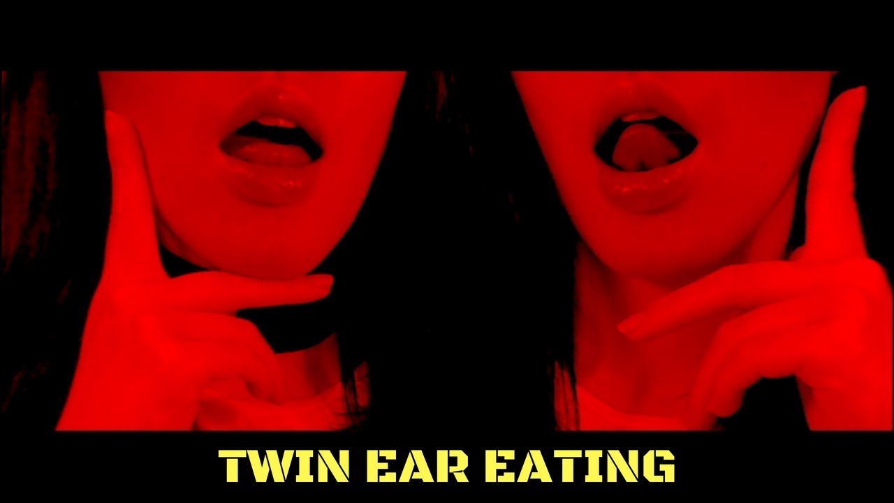 ASMR ft. twin ear eating + inaudible whispers + hand movements 👹 Soul ...
