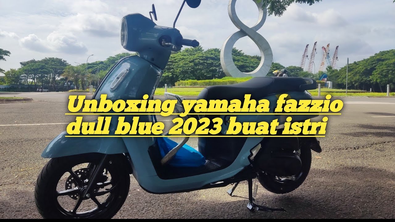 Unboxing yamaha fazzio dull blue 2023||buat istri - YouTube