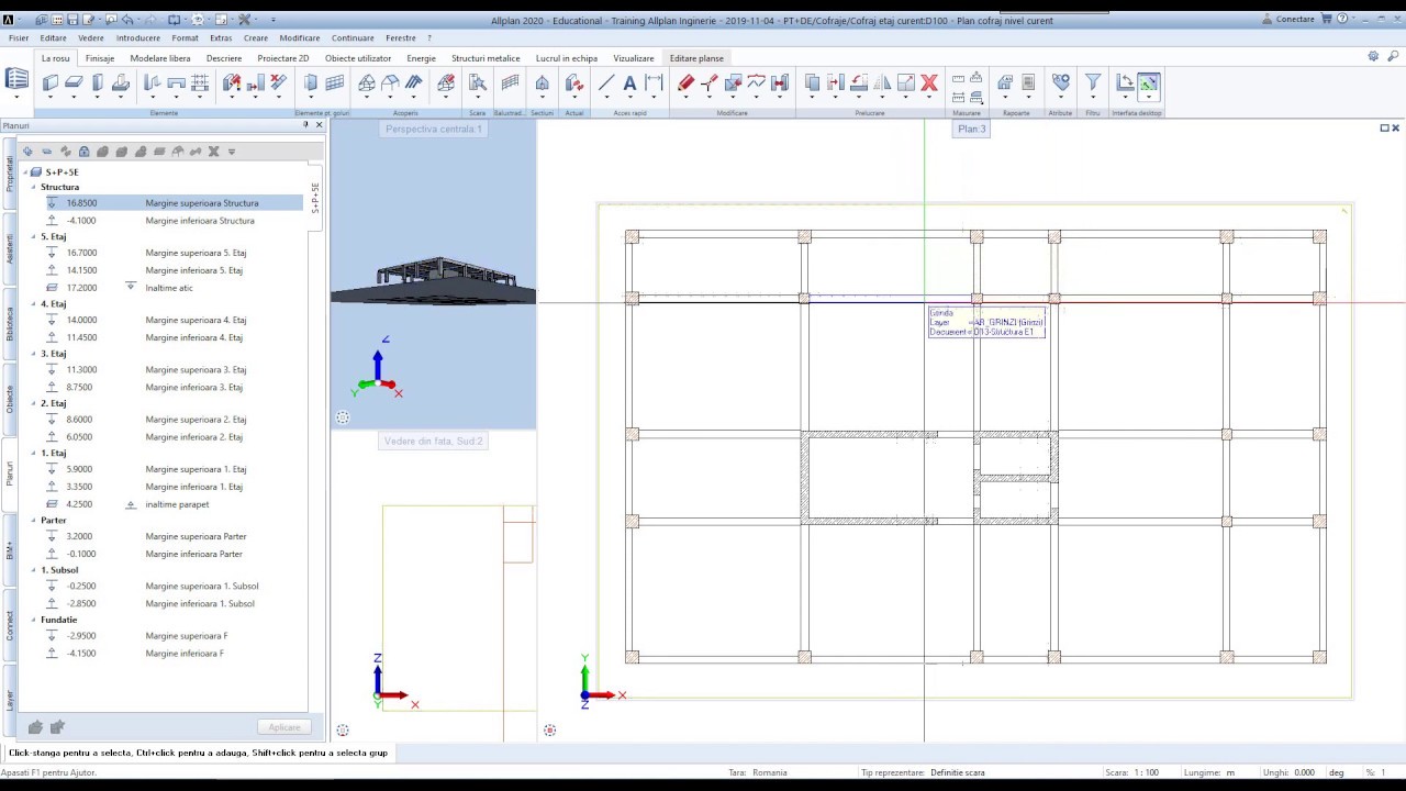 27 Creare sectiune cofraj si sectiuni rabatute pe planul de cofraj ...