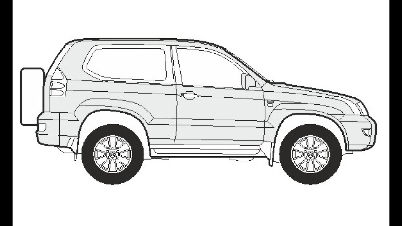 How to Draw a Toyota Land Cruiser / Как нарисовать Toyota Land Cruiser ...