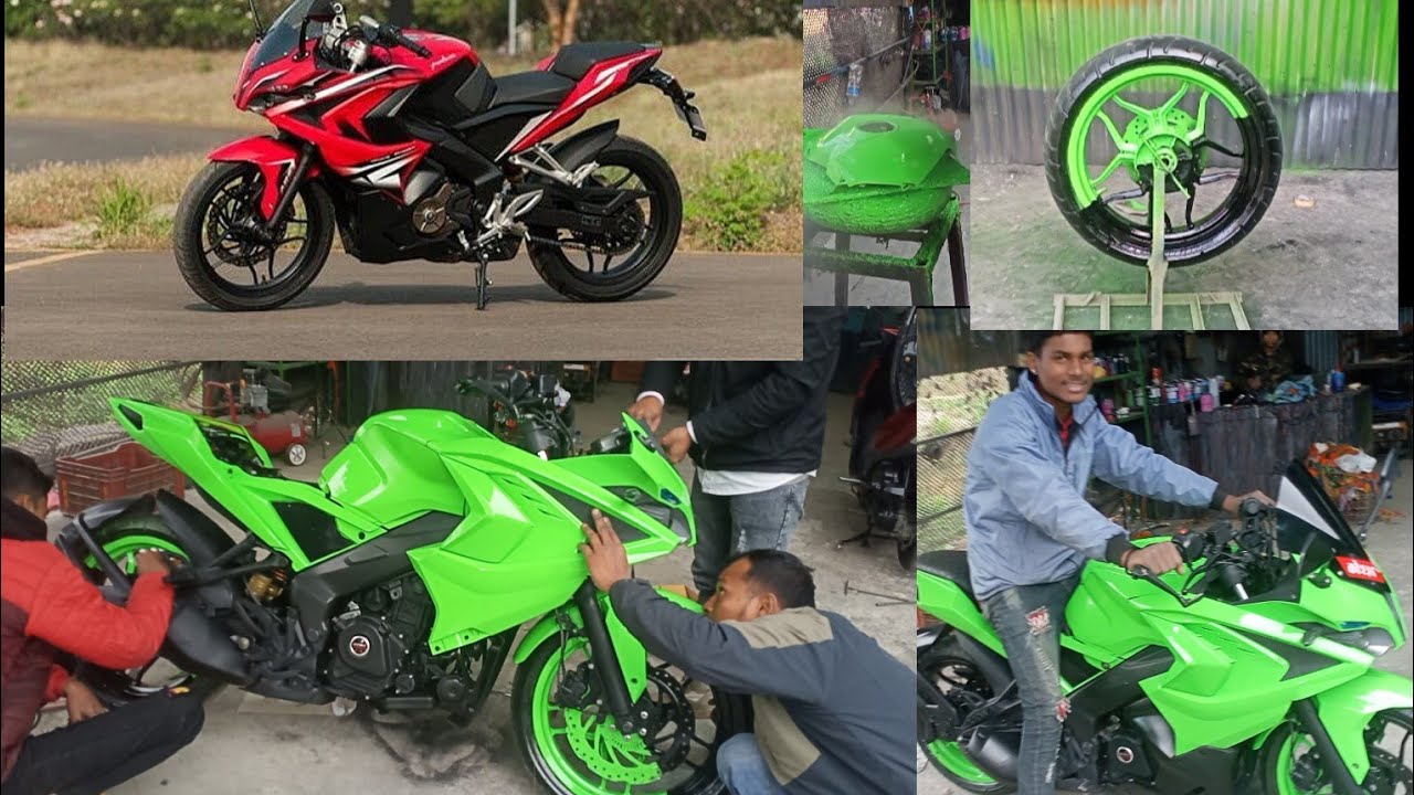 RS Bike neon paint complete || Neon Bike || RS Neon colour || Bike ...
