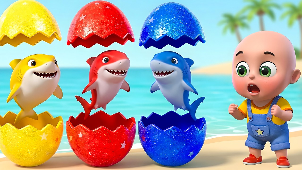Baby Shark Color Surprise Eggs | learn color with Bobo | Nursery Rhymes ...