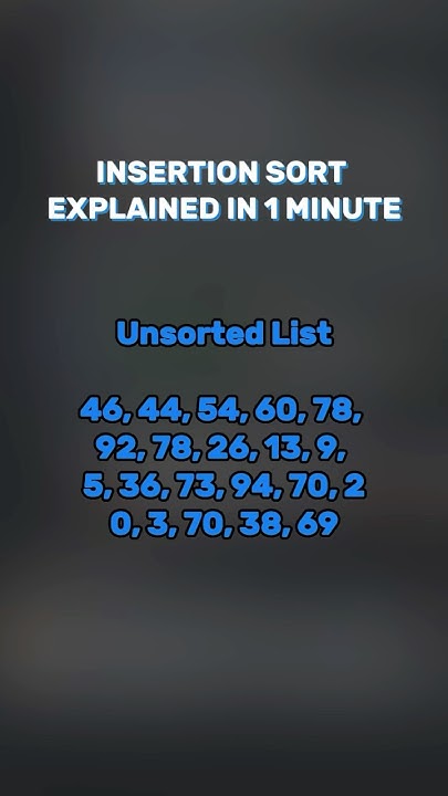INSERTION SORT explained in 60 seconds. #coding #algorithms #programming #python #datastructures ...