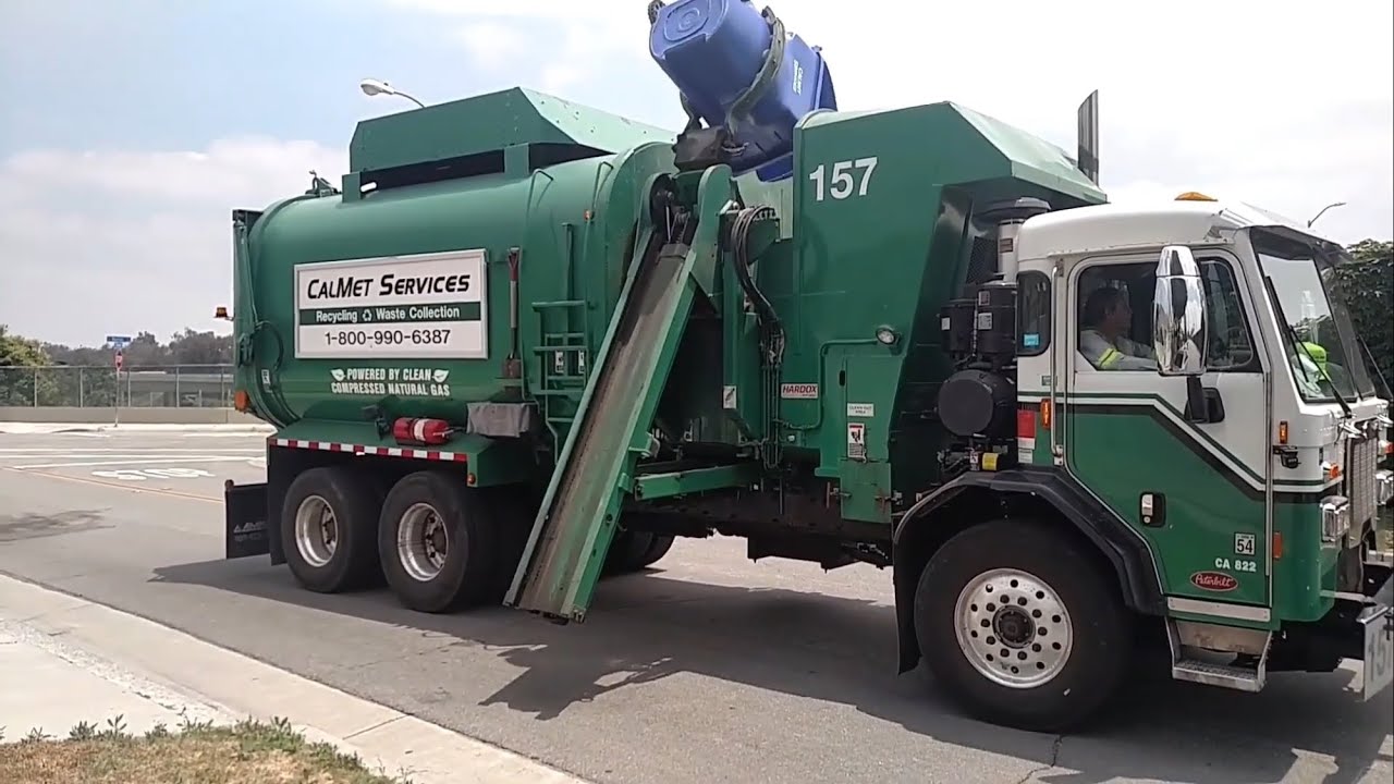 Calmet services trash truck #157 peterbilt 320 part 28 - YouTube