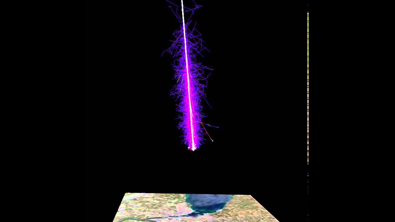 A 1EeV proton cosmic ray air shower over Geneva - YouTube